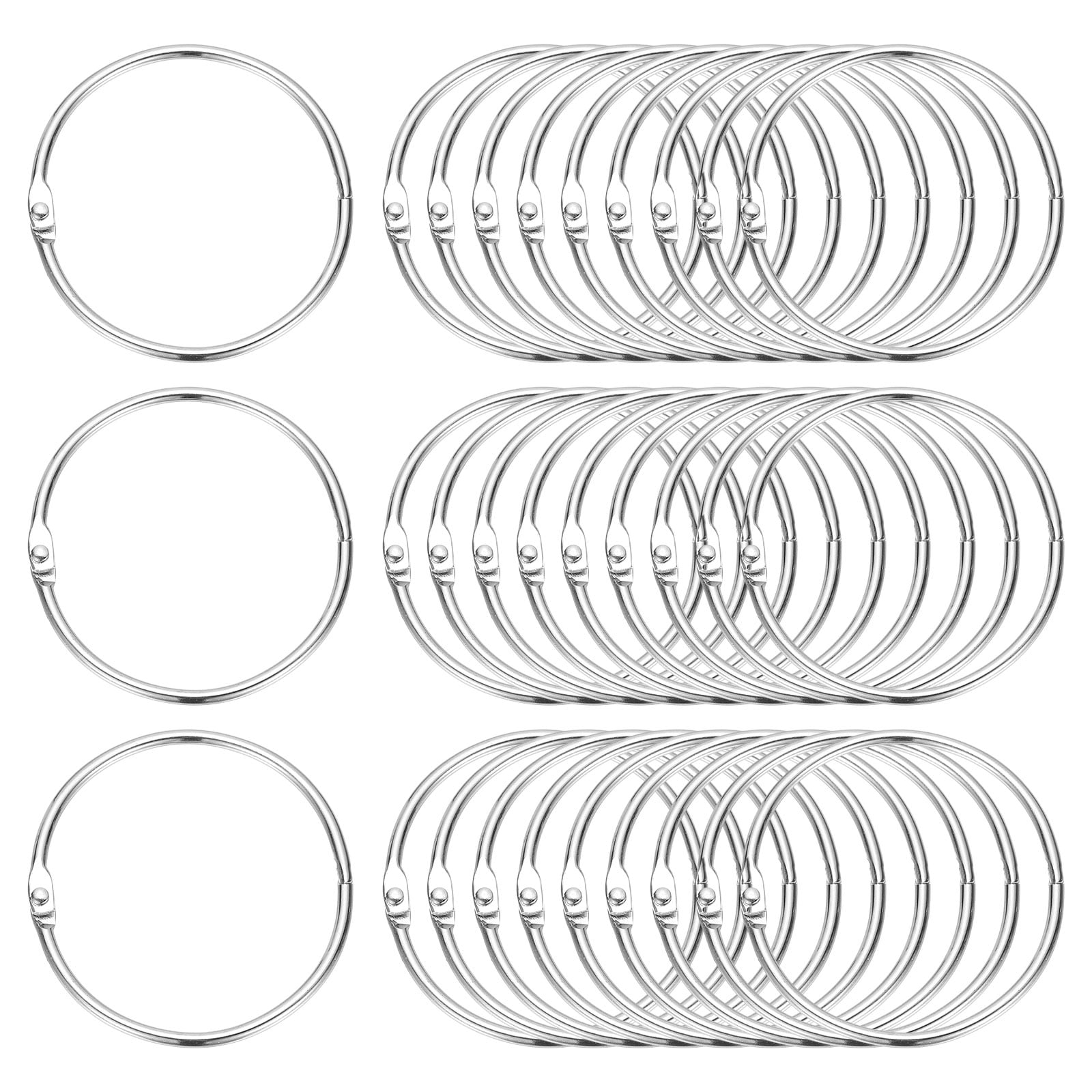 Uxcell 2.2" x 2.4" Loose Leaf Binder Rings, 60 Pcs Metal Book Rings ...