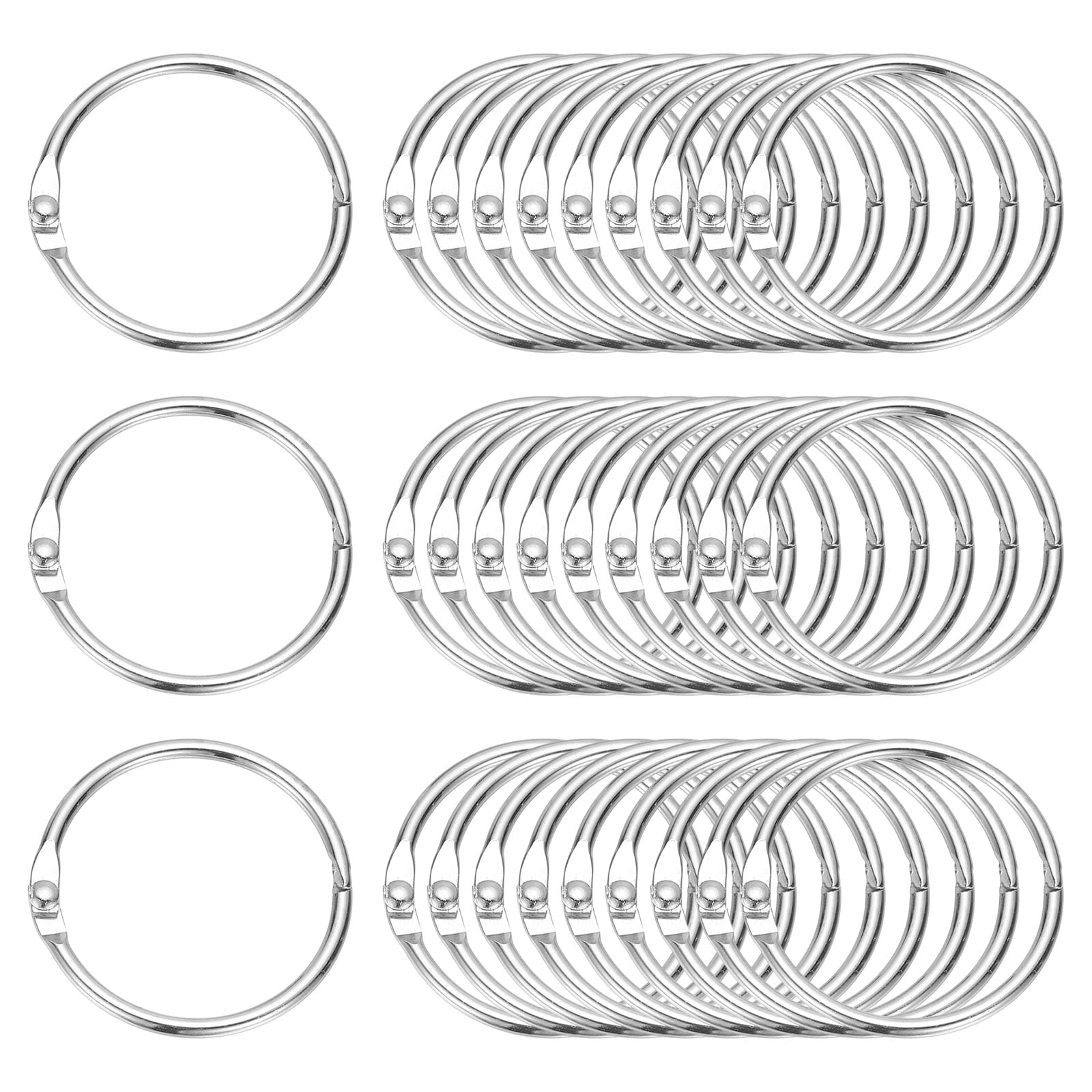 Uxcell 1.8" OD 1.5" ID Loose Leaf Rings Binder Ring Book Rings Steel ...