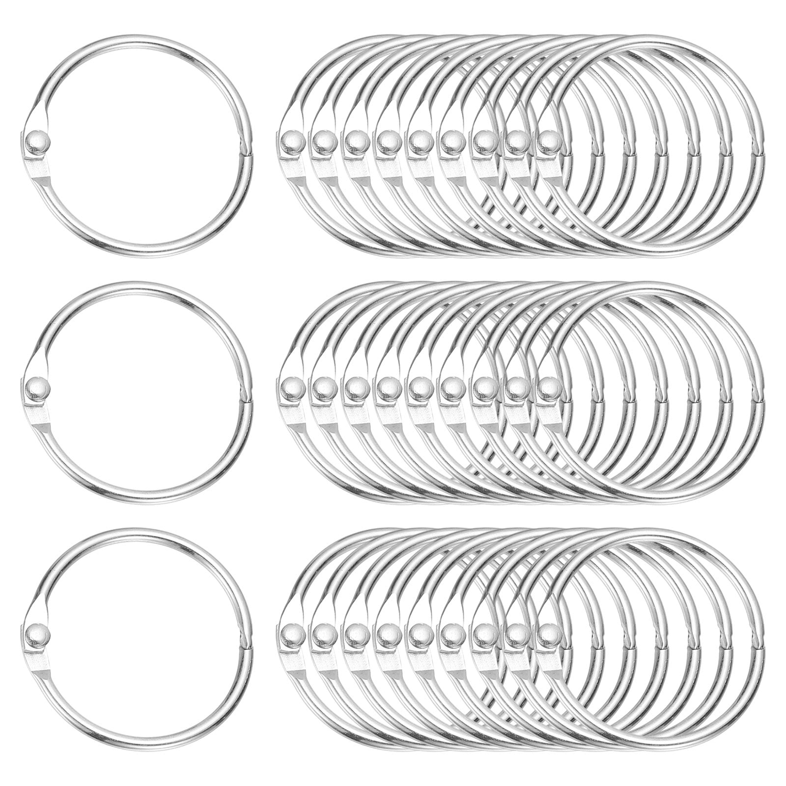 Uxcell 1.2" x 1.4" Loose Leaf Binder Rings, 60 Pcs Metal Book Rings ...