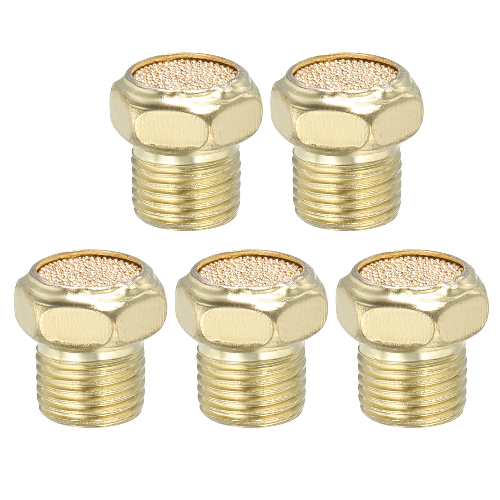 Uxcell 1/8" PT Brass Pneumatic Muffler, Flat Sintered Exhaust Air ...