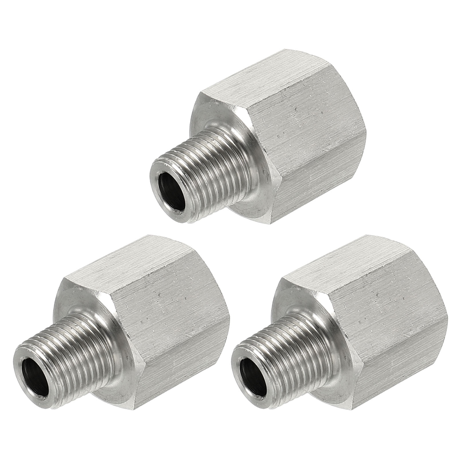 Uxcell 1/8 PT Male to 1/4 PT Female Stainless Steel Pipe Fitting Reducing Hex Bushing 3pcs ...