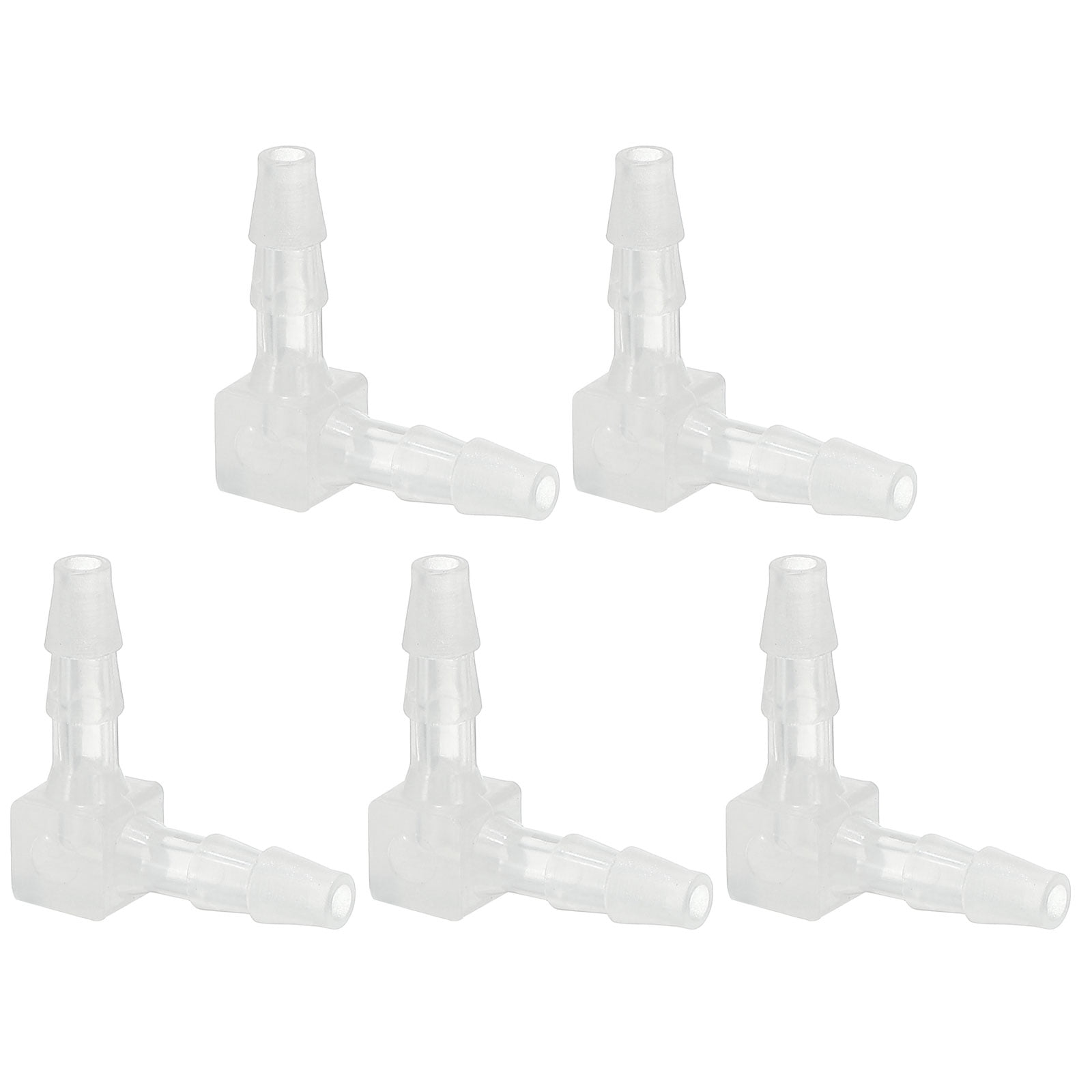 Uxcell 1/8" Plastic Hose Barb 90 Degree Elbow 5 Pack Barb Fittings 2 Way Equal Barbed Joint ...