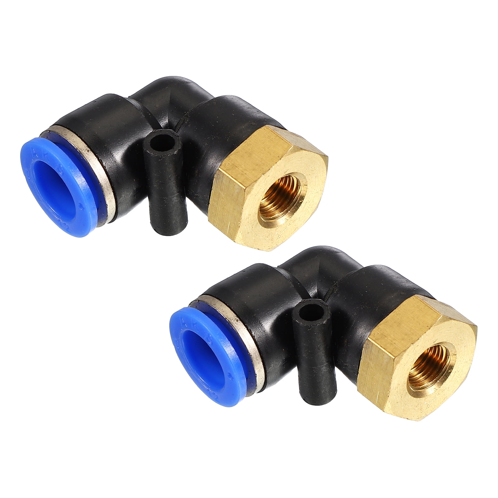 Uxcell 1/8" Push to Connect Fitting 2 Pack PT Male Thread 90 Degree Connect 12mm Tubing Elbow ...