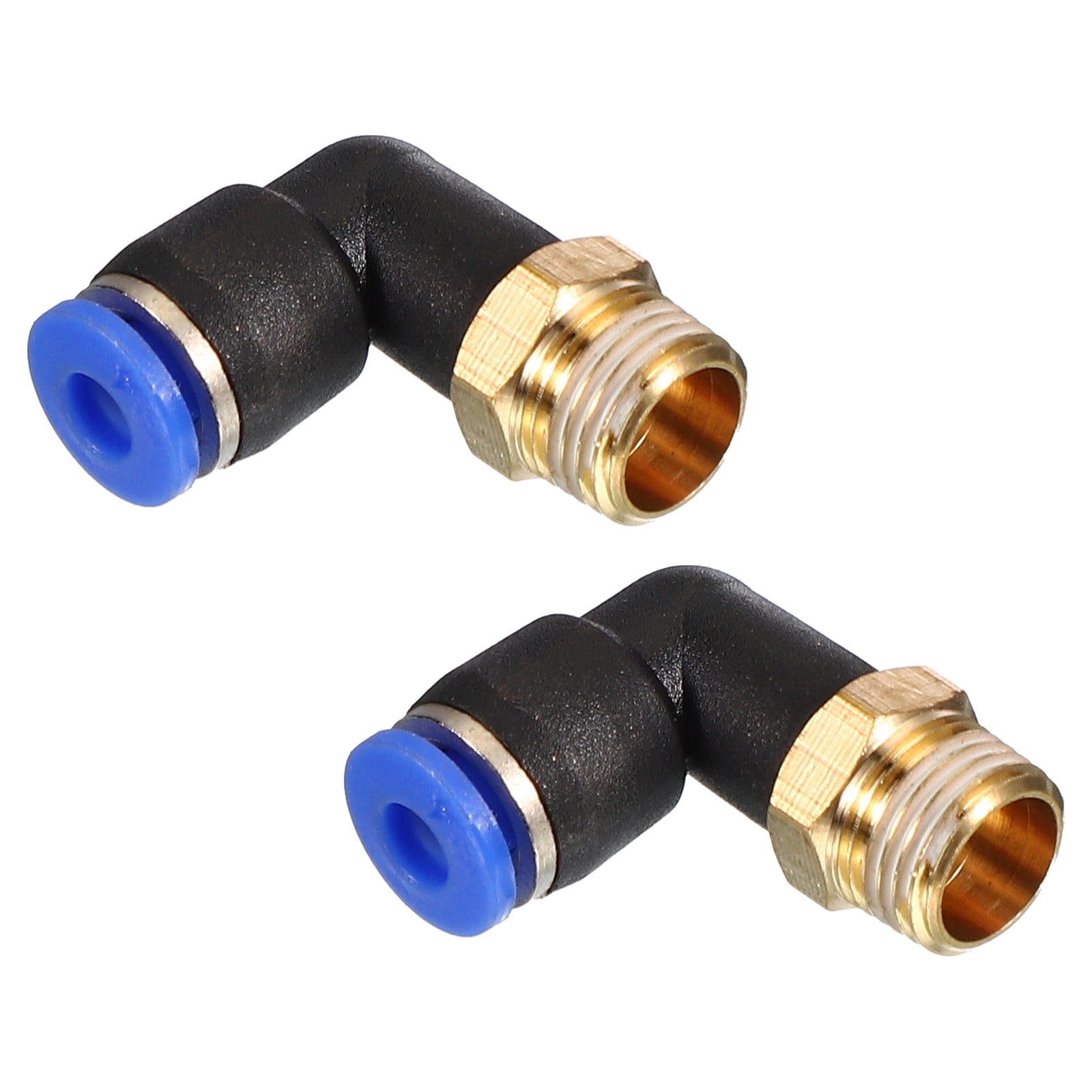 Uxcell 1/8" Push to Connect Fitting 2 Pack PT Male Thread 90 Degree Connect 4mm Tubing Elbow ...