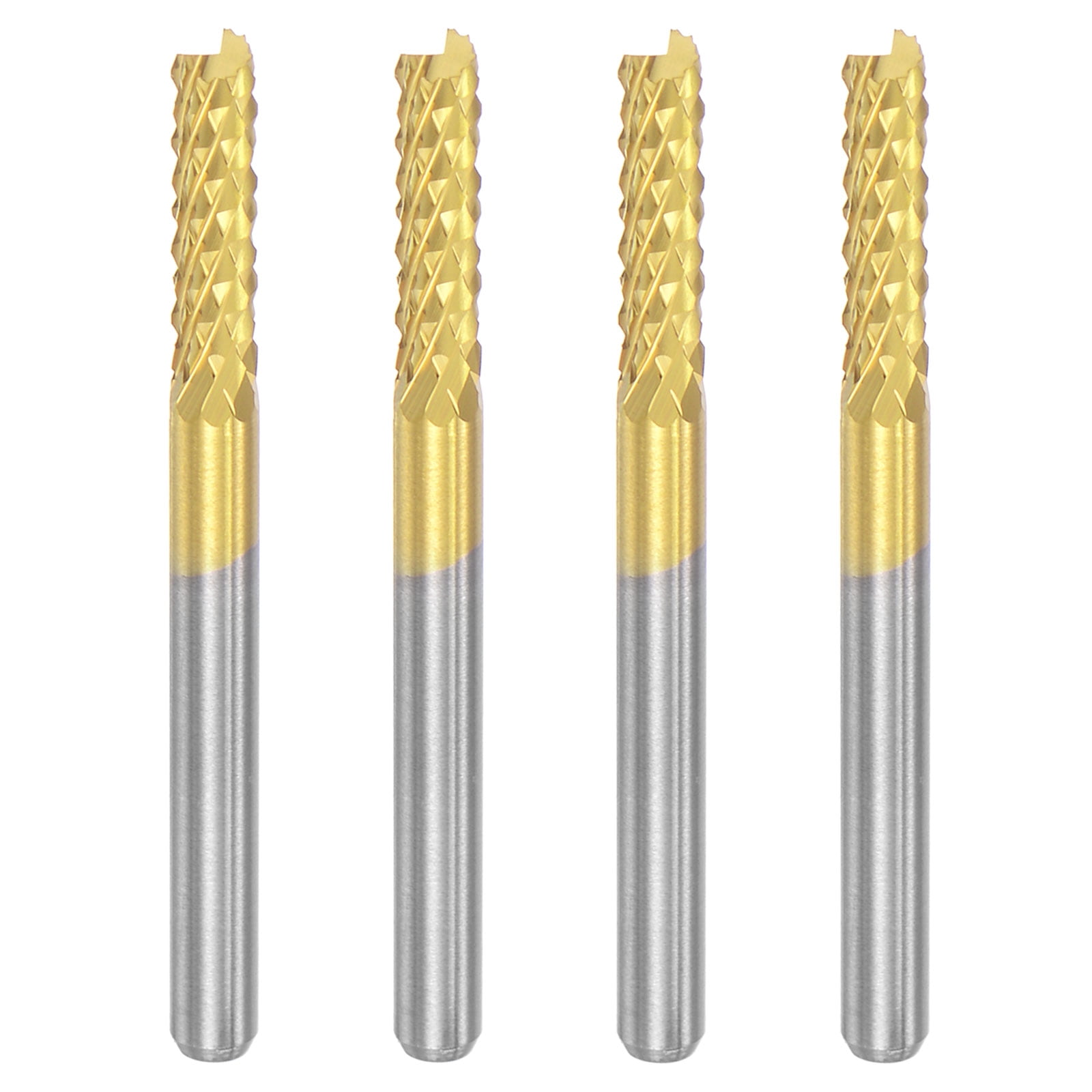 Uxcell 1/8" Shank 3mm x 12mm Titanium Coated Carbide End Mill CNC ...