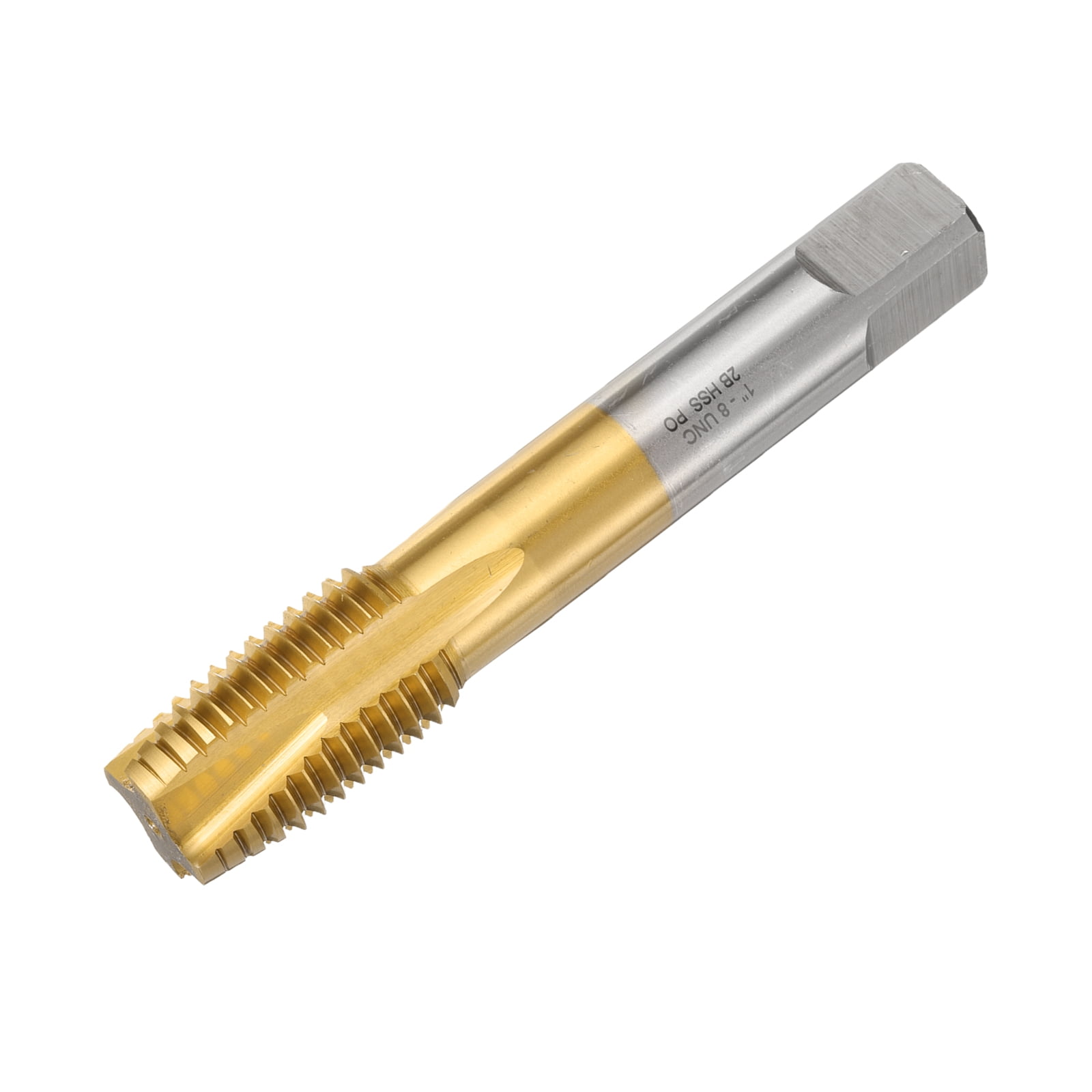 Uxcell 1-8 UNC B2 Spiral Point Thread Tap Titanium Coated Tapping ...