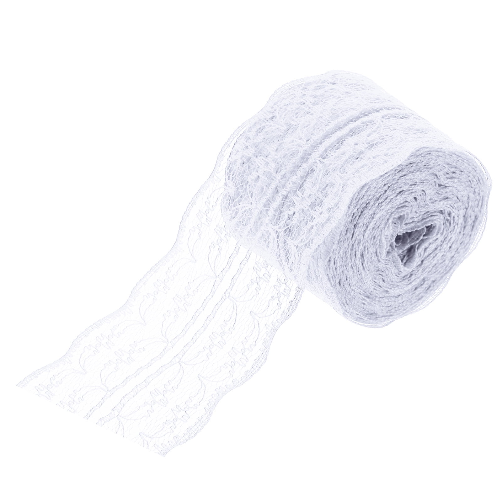 Uxcell 1.8" Wide 11 Yard Lace Ribbon Floral Pattern White Lace Trim ...