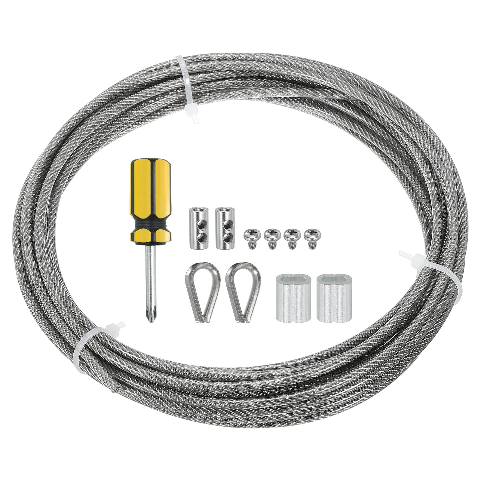 Uxcell 1/8" Wire Cable, 20ft Stainless Steel Wire Rope Kit for Deck ...