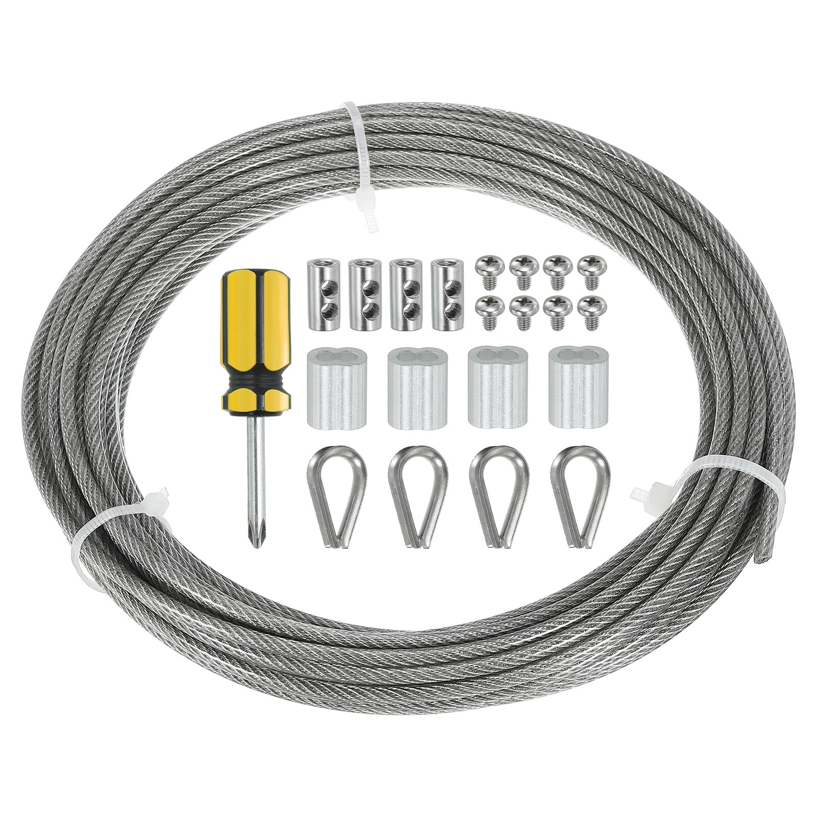 Uxcell 1/8" Wire Cable, 33ft Stainless Steel Wire Rope Kit for Deck ...
