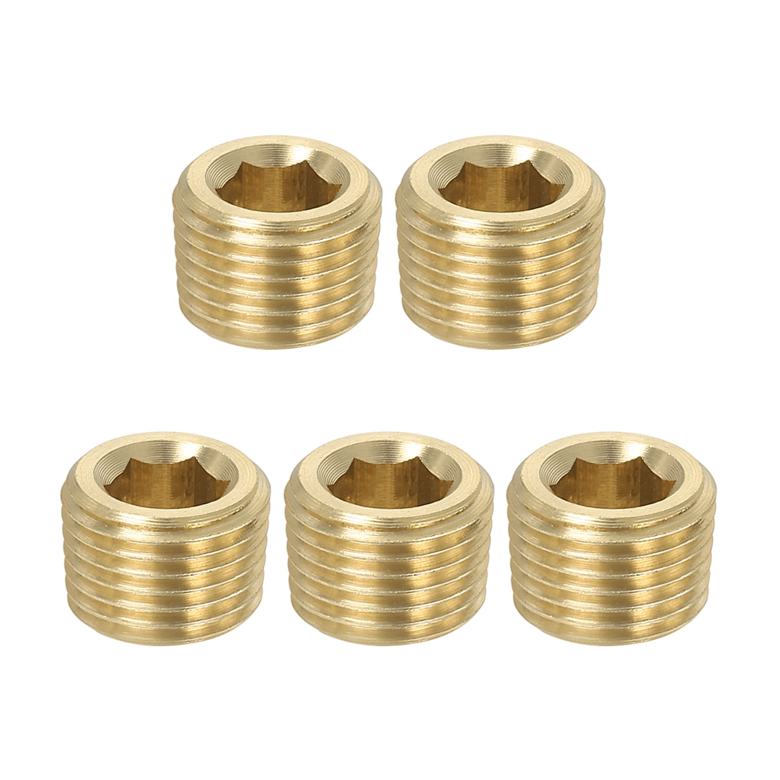 Uxcell 1/8 inch Male PT Pipe Plug Internal Hex Thread Socket Solid ...
