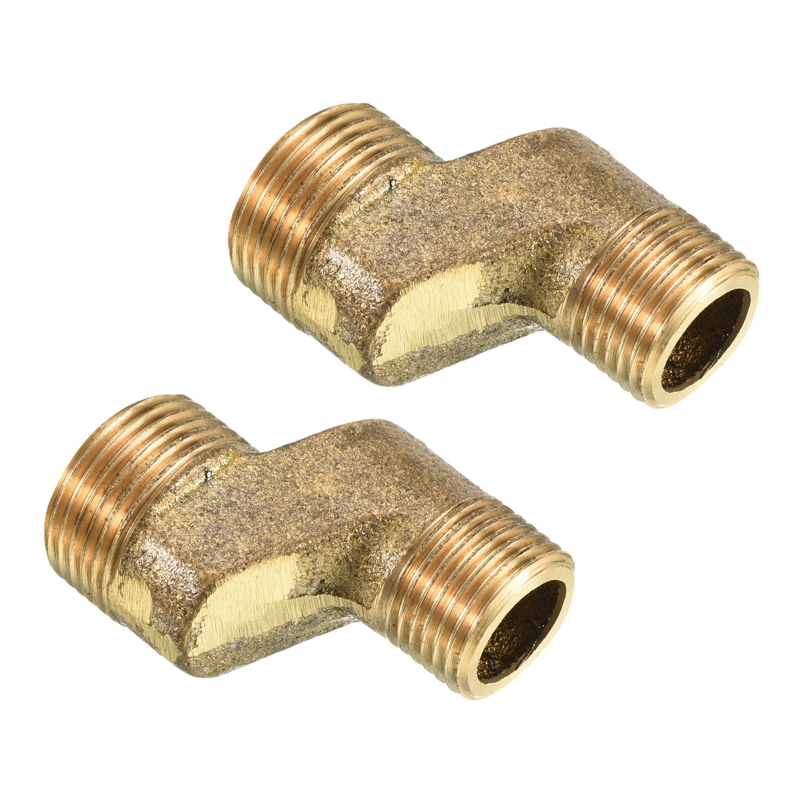 Uxcell 1.85'' x 1.57'' G1/2 to G3/4 Male Thread Bathtub Faucet Adapter Brass Yellow 2Pcs ...