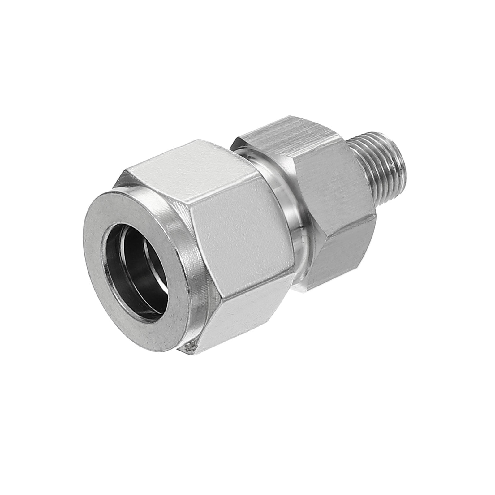 Uxcell 1/8G x 12mm Stainless Steel Compression Tube Fitting with Double ...