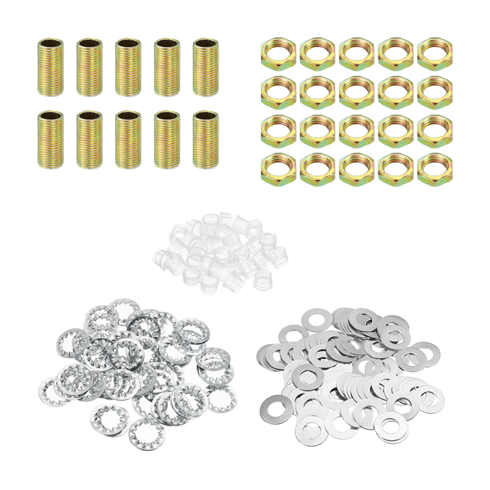 Uxcell 1/8IP Thread 0.79" Lamp Pipe Kit with Nuts Washers Fasteners ...
