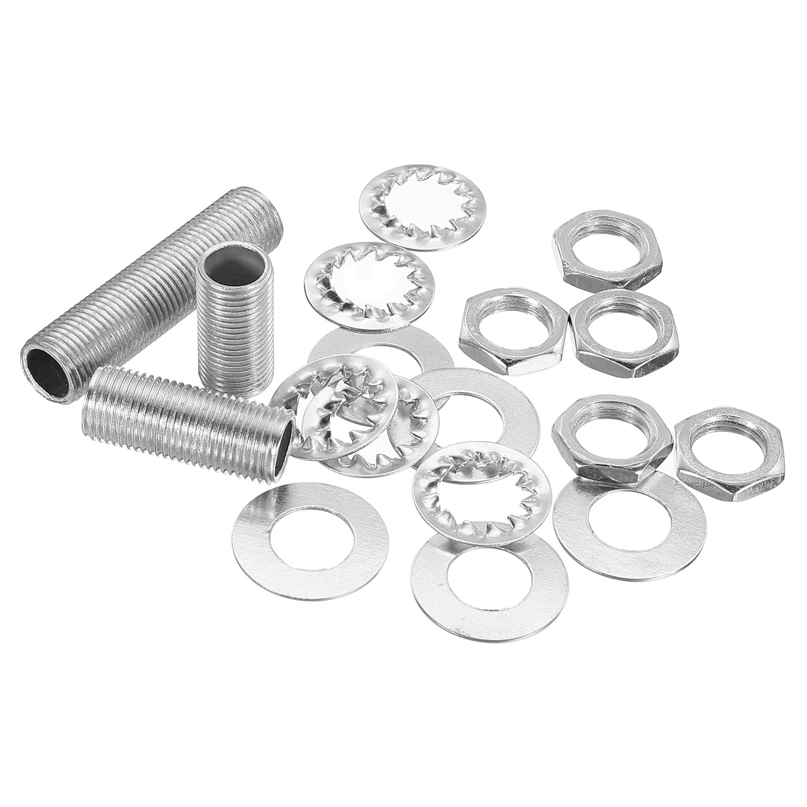 Uxcell 1/8IP Thread Fasteners Assortment Lamp Pipe Kit with Lock Nuts ...