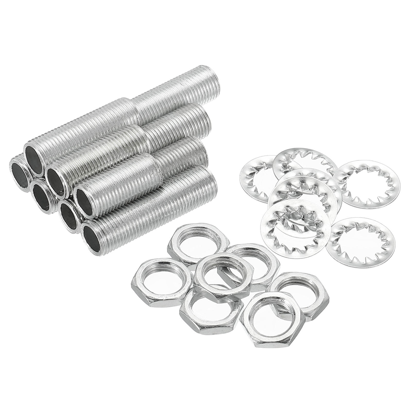 Uxcell 1/8IP Thread Fasteners Assortment Lamp Pipe with Lock Nuts Teeth ...