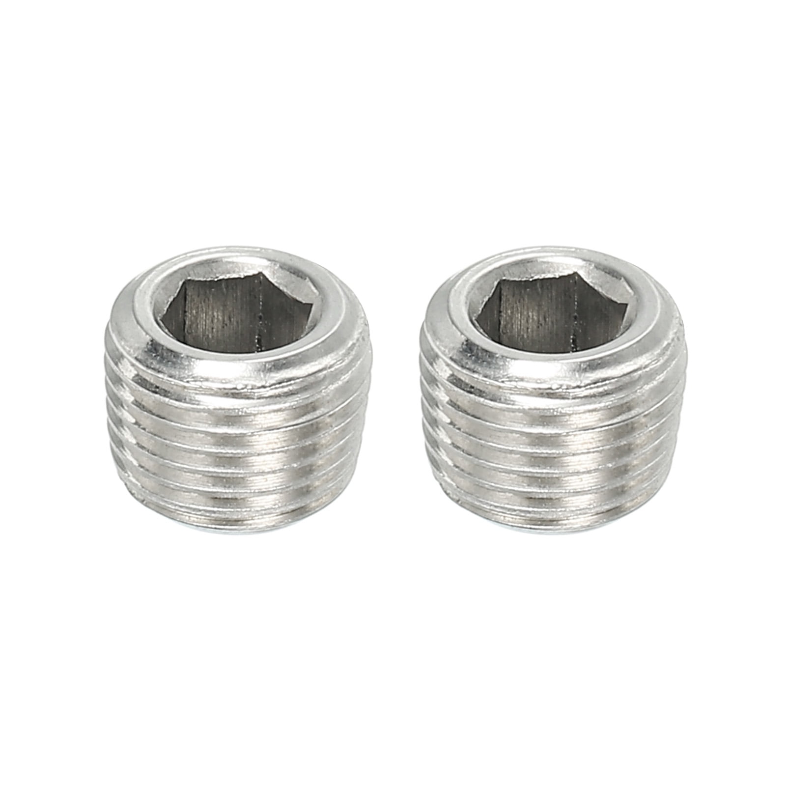 Uxcell 1/8NPT Male Pipe Plug Internal Hex Thread Socket Solid Stainless ...