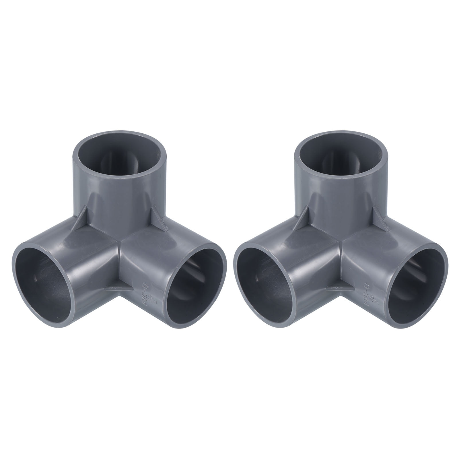 Uxcell 1 9/16" 3 Way Elbow Pipe Fittings UPVC, 2 Pack Joint Coupling ...