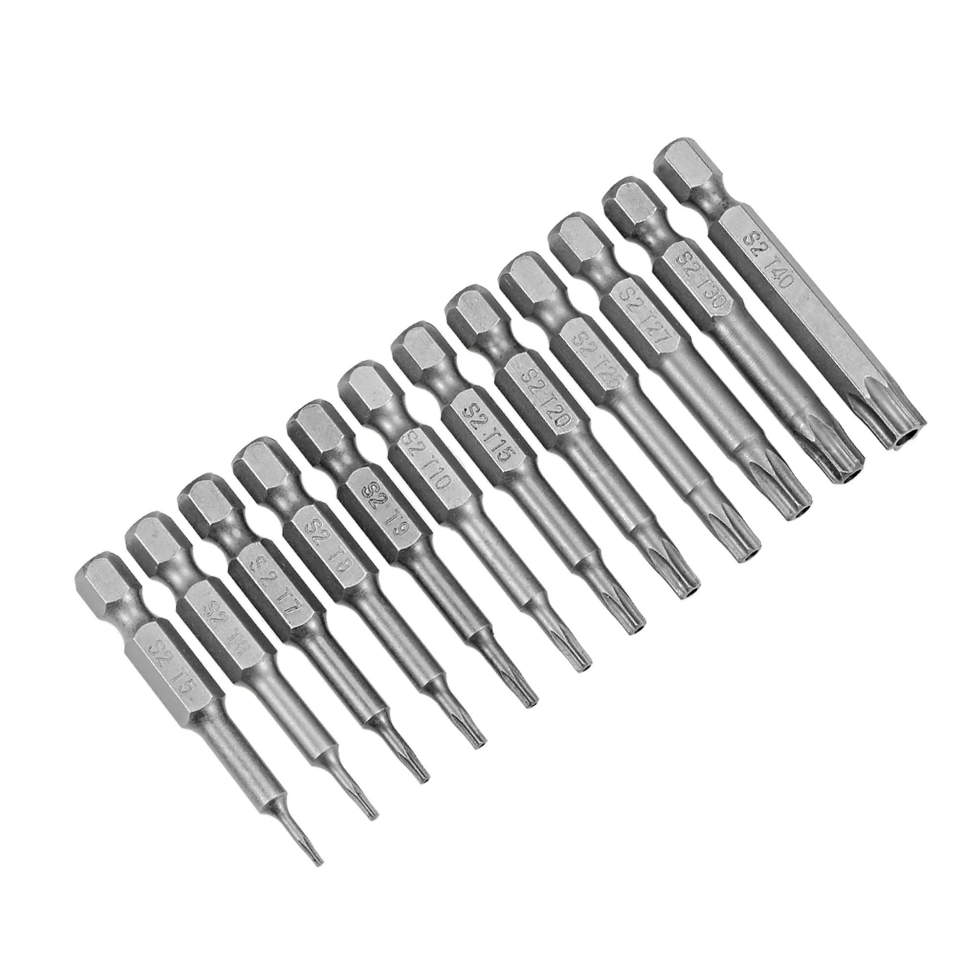 Uxcell 1.97'' 1/4 Inch Hex Shank T5-T40 Torx Magnetic Screwdriver Bits ...