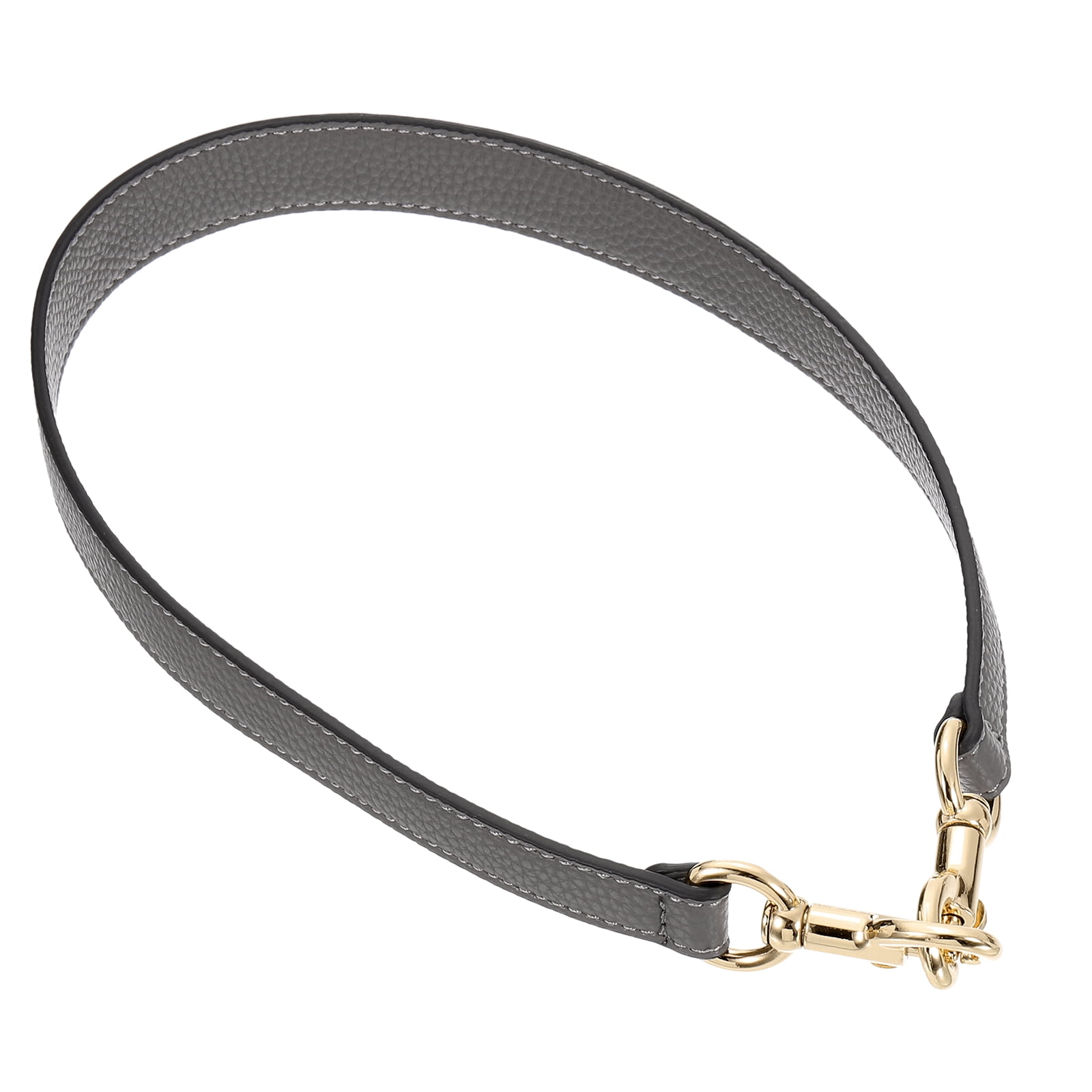 Uxcell 1 Count PU Leather Short Bag Strap with Clasp Grey, Gold Buckle ...