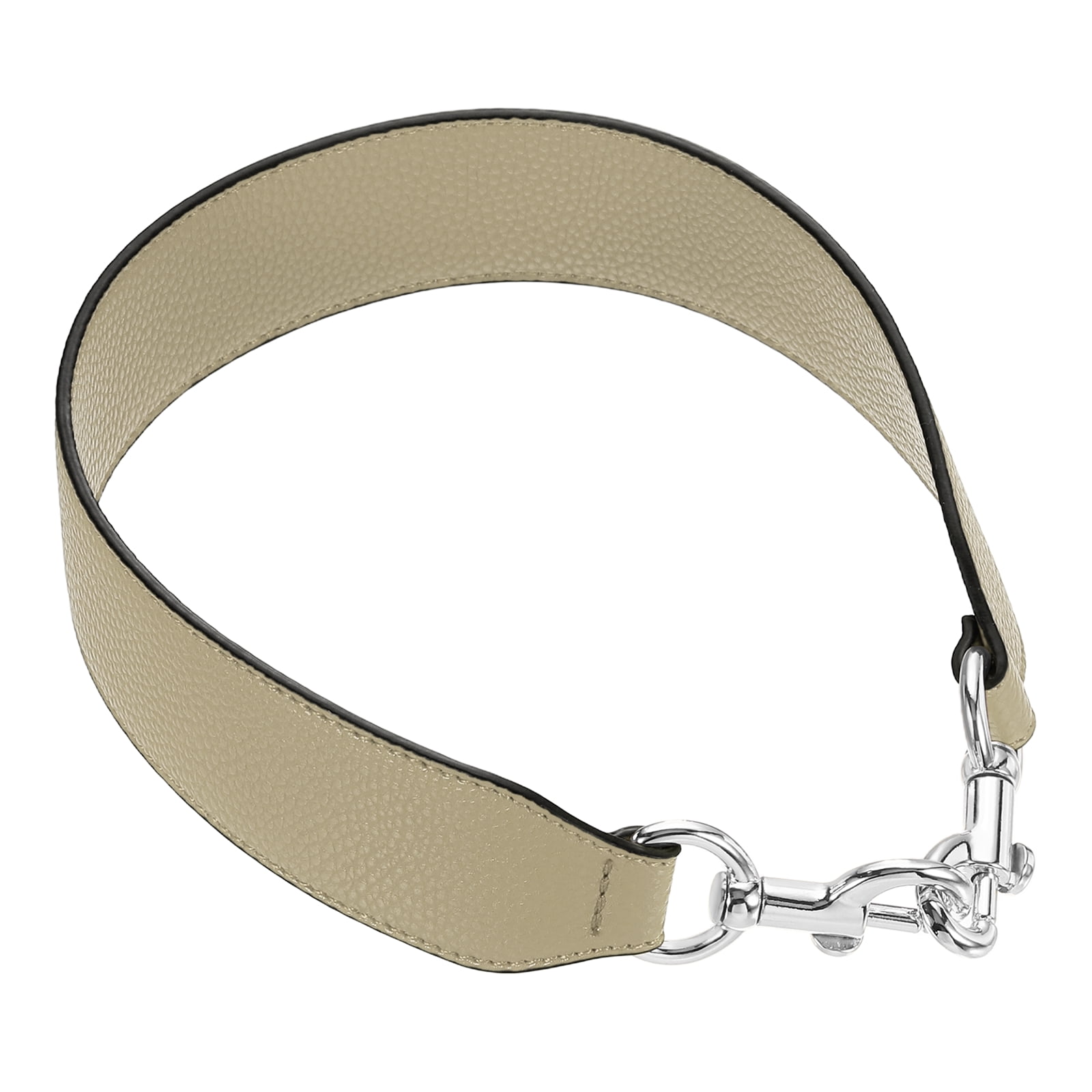 Uxcell 1 Count PU Leather Short Bag Strap with Clasp Khaki, Silver ...