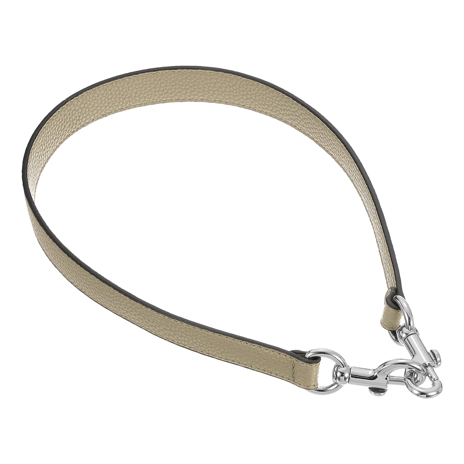 Uxcell 1 Count PU Leather Short Bag Strap with Clasp Khaki, Silver ...