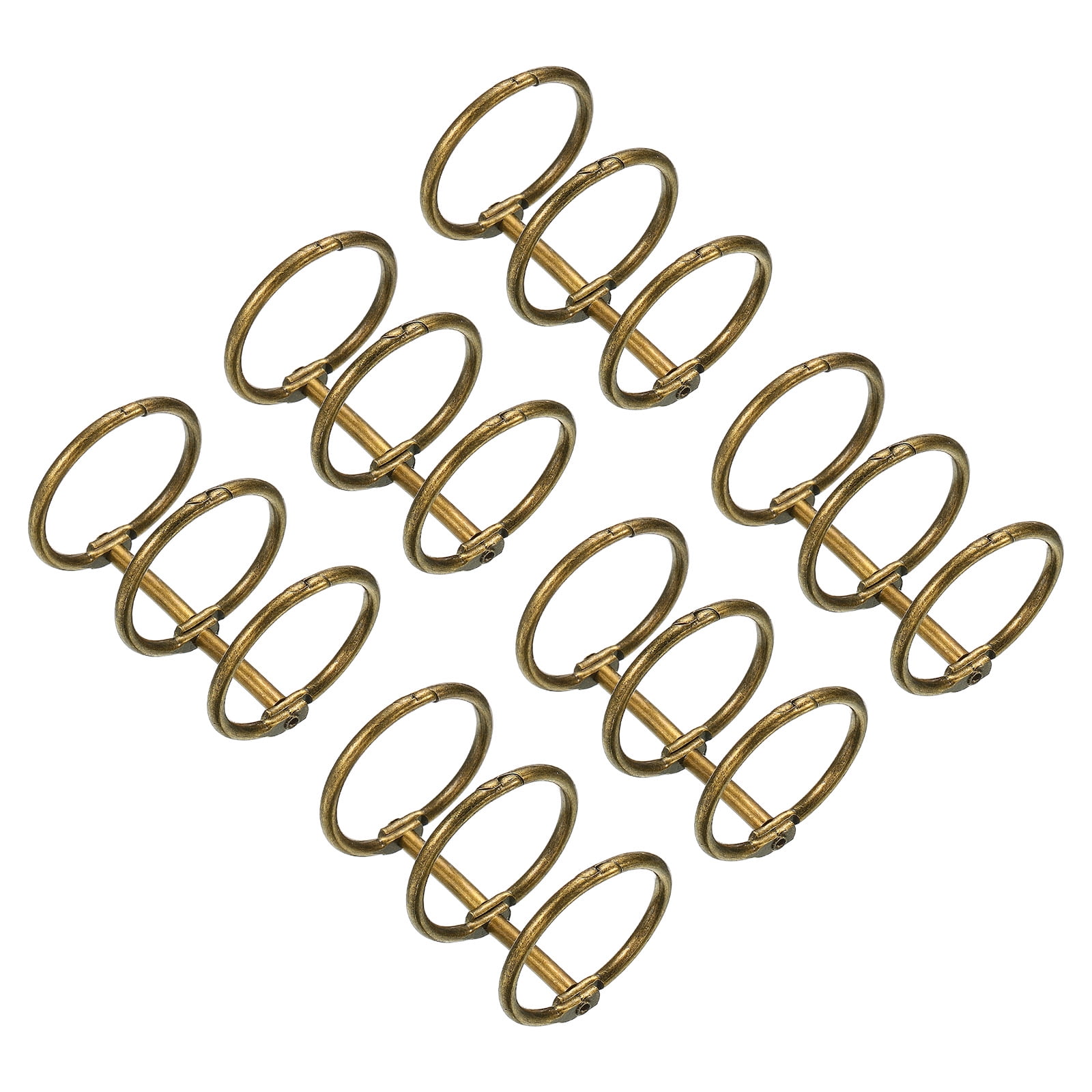 Uxcell 1" Dia 3 Circle Detachable Metal Binder Rings Loose Leaf Rings ...