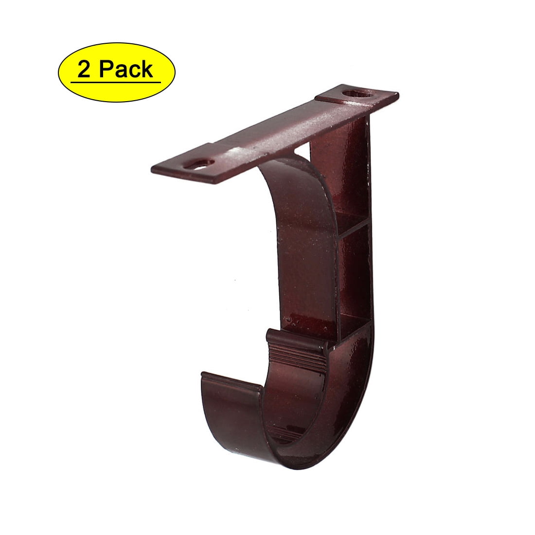 Uxcell 1" Dia Drapery Curtain Rod Hook Shape Metal Ceiling Bracket ...