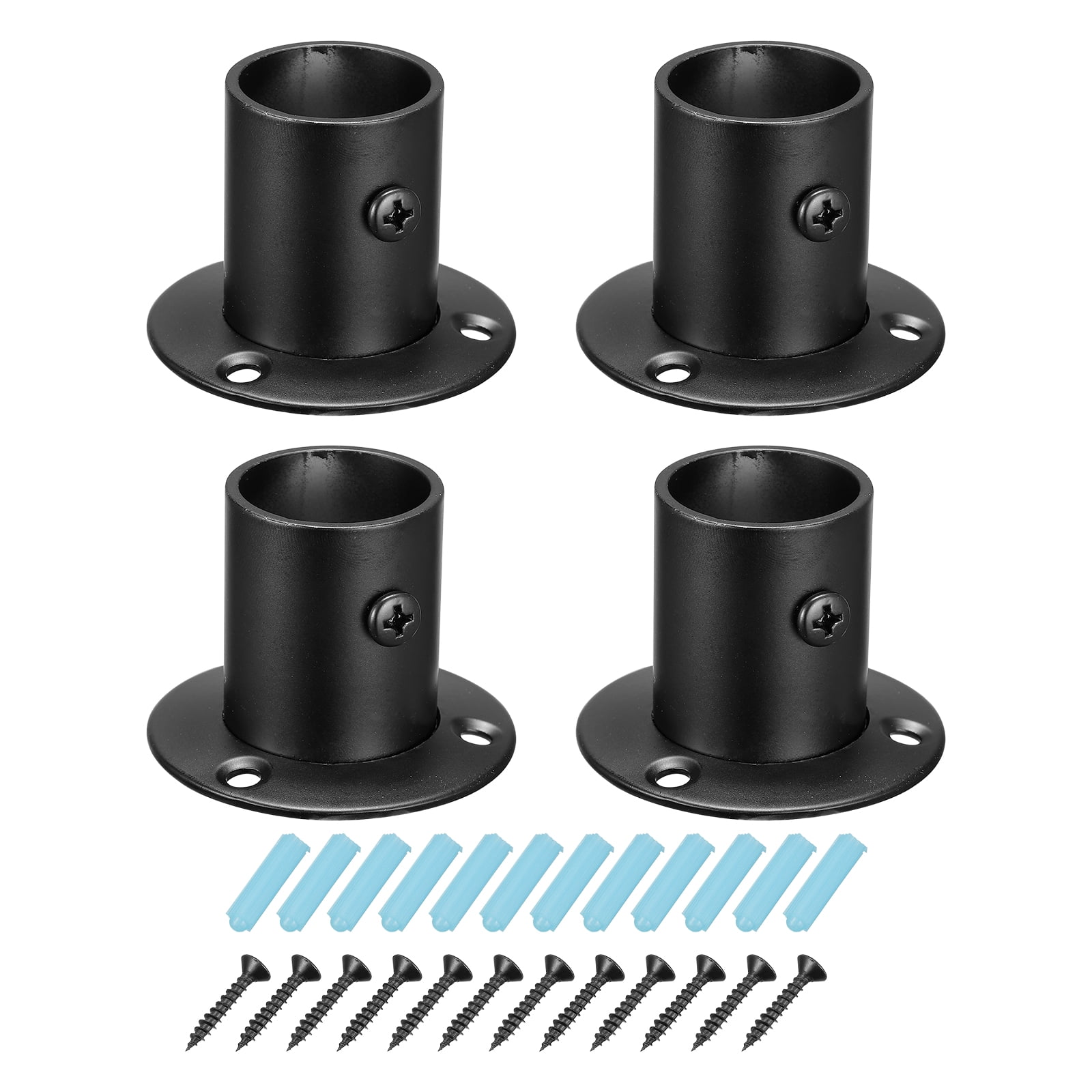 Uxcell 1'' Dia Stainless Steel Pole Sockets Flange Rod Holder Bracket ...