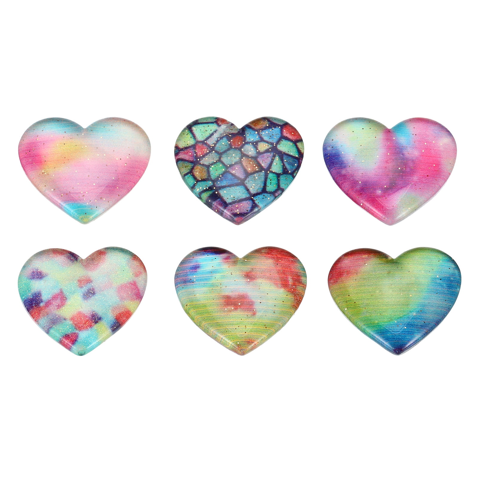 Uxcell 1" Diamond Painted Magnet Kit, 6 Pack Heart Shape Diamond ...