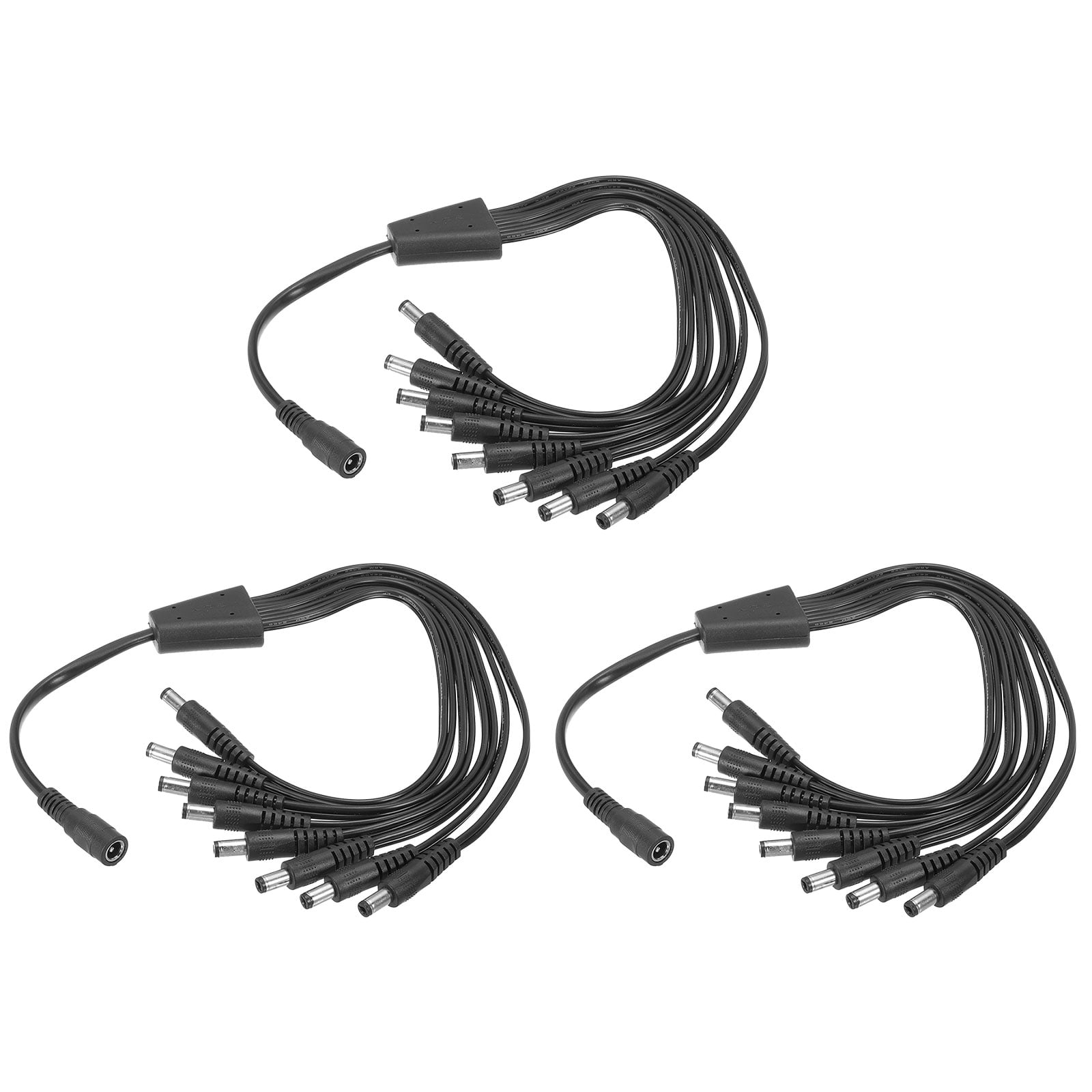Uxcell 1 Female to 8 Male DC Power Splitter Cable, 3 Pack 5.5mmx2.1mm ...