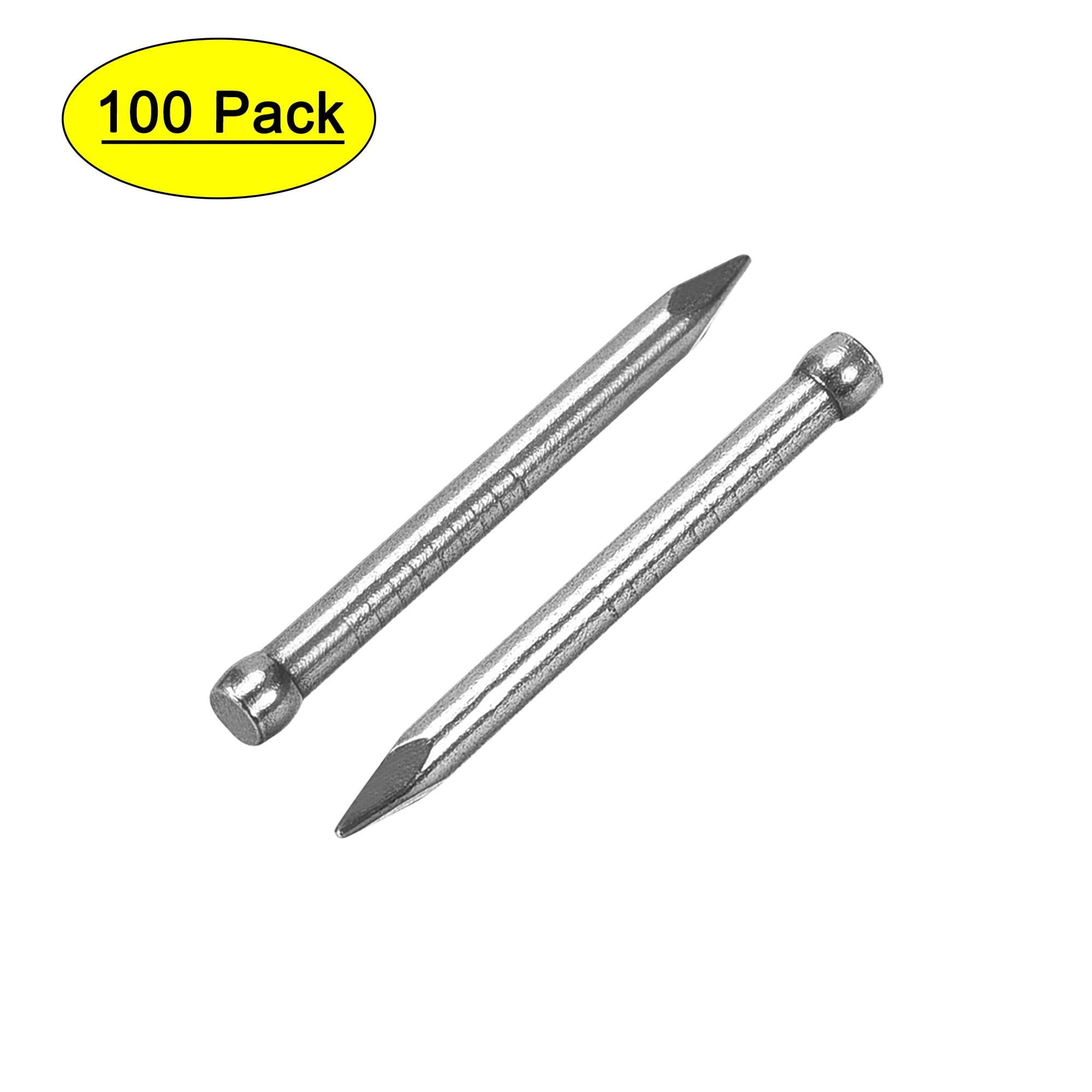 Uxcell 1" Finishing Nails Carbon Steel Galvanized Silver Tone 100 Pack ...