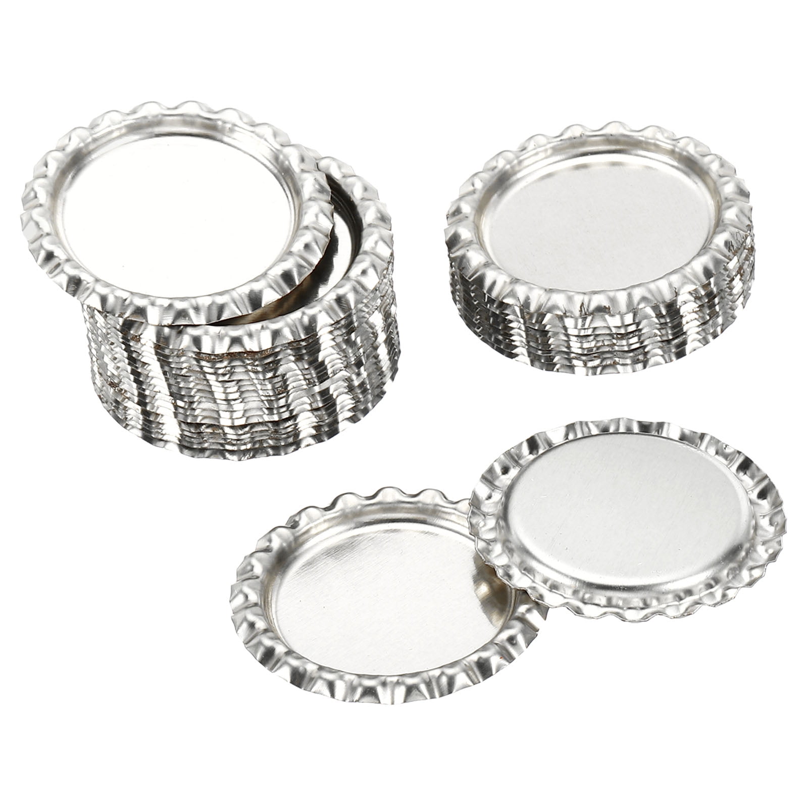 Uxcell 1" Flat Decorative Bottle Caps Craft Bottle Pendant Trays Double ...
