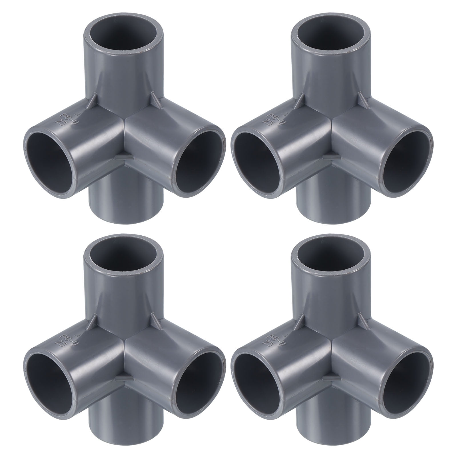 Uxcell 1" ID 4 Way Elbow Pipe Fittings UPVC, 4 Pack Joint Coupling Pipe ...