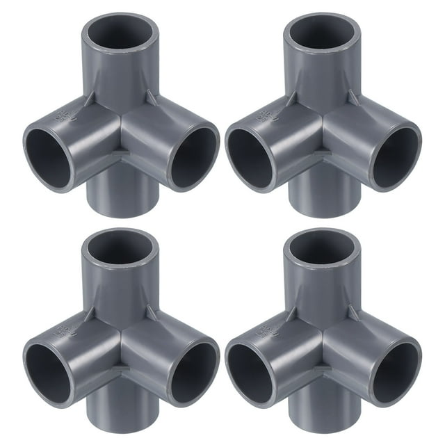 Uxcell 1" ID 4 Way Elbow Pipe Fittings UPVC, 4 Pack Joint Coupling Pipe ...