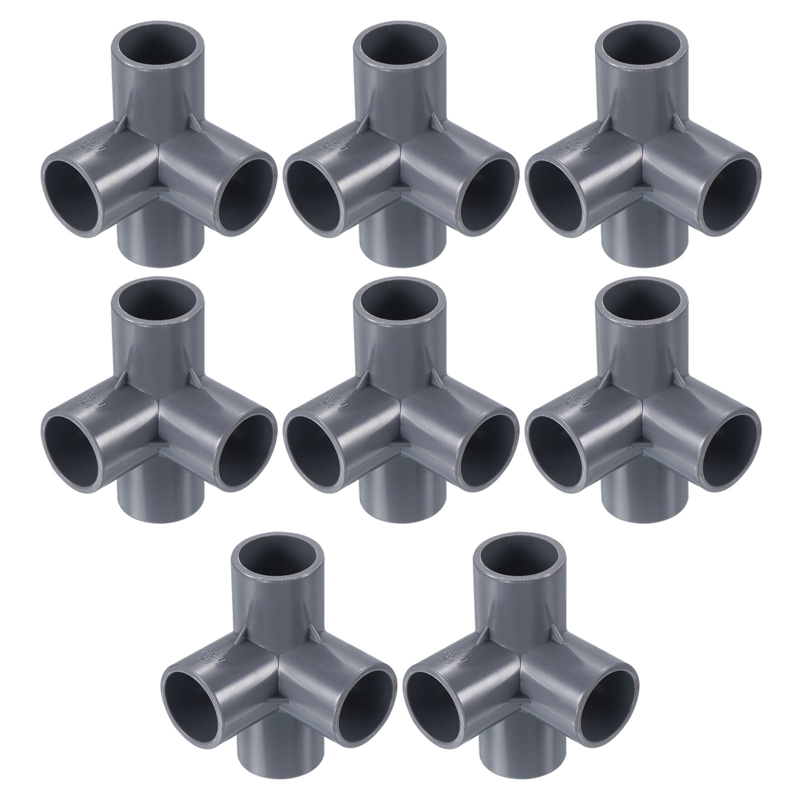 Uxcell 1" ID 4 Way Elbow Pipe Fittings UPVC, 8 Pack Joint Coupling Pipe ...