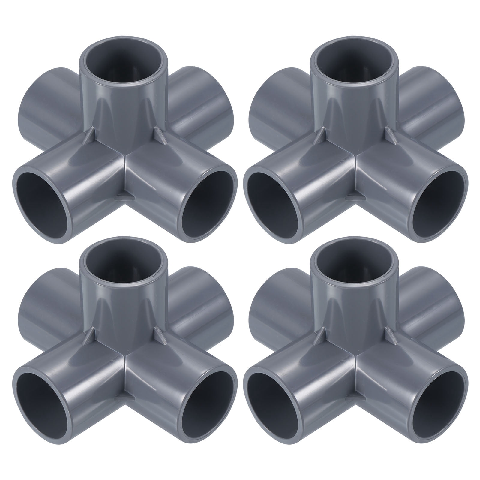 Uxcell 1" ID 5 Way Elbow Pipe Fittings UPVC, 4 Pack Joint Coupling Pipe ...
