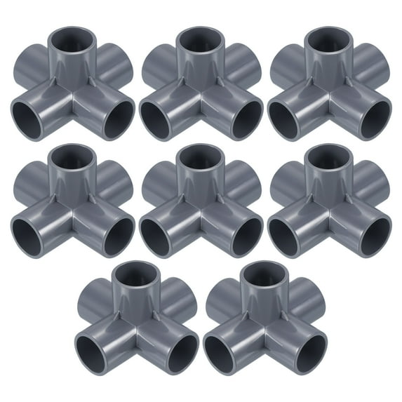 Uxcell 5 Way Elbow Pipe Fittings Pack Joint Coupling Pipe Adapter, Gray ...
