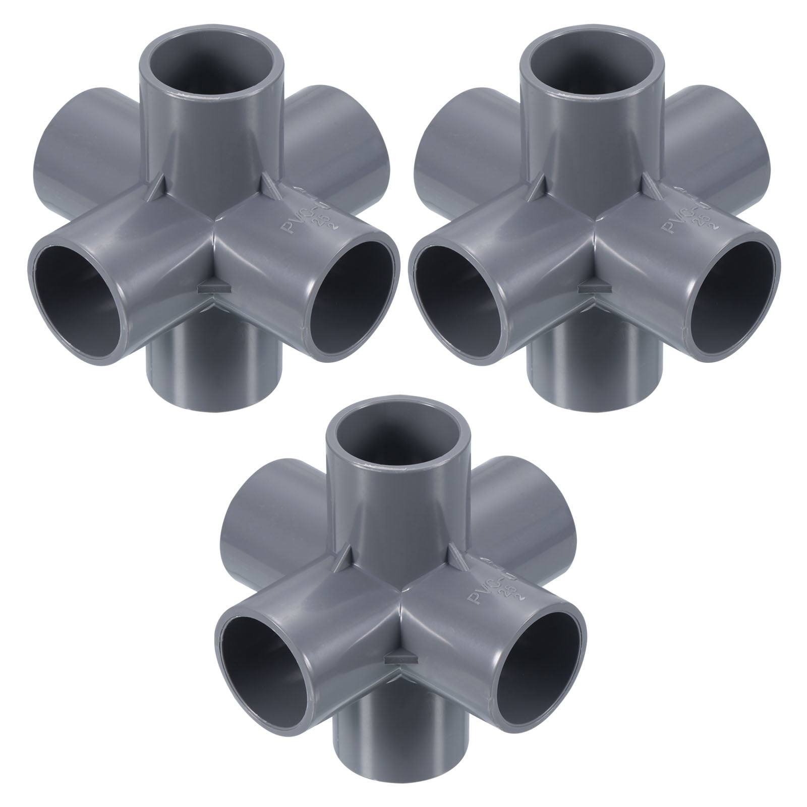 Uxcell 1" ID 6 Way Elbow Pipe Fittings UPVC, 3 Pack Joint Coupling Pipe ...