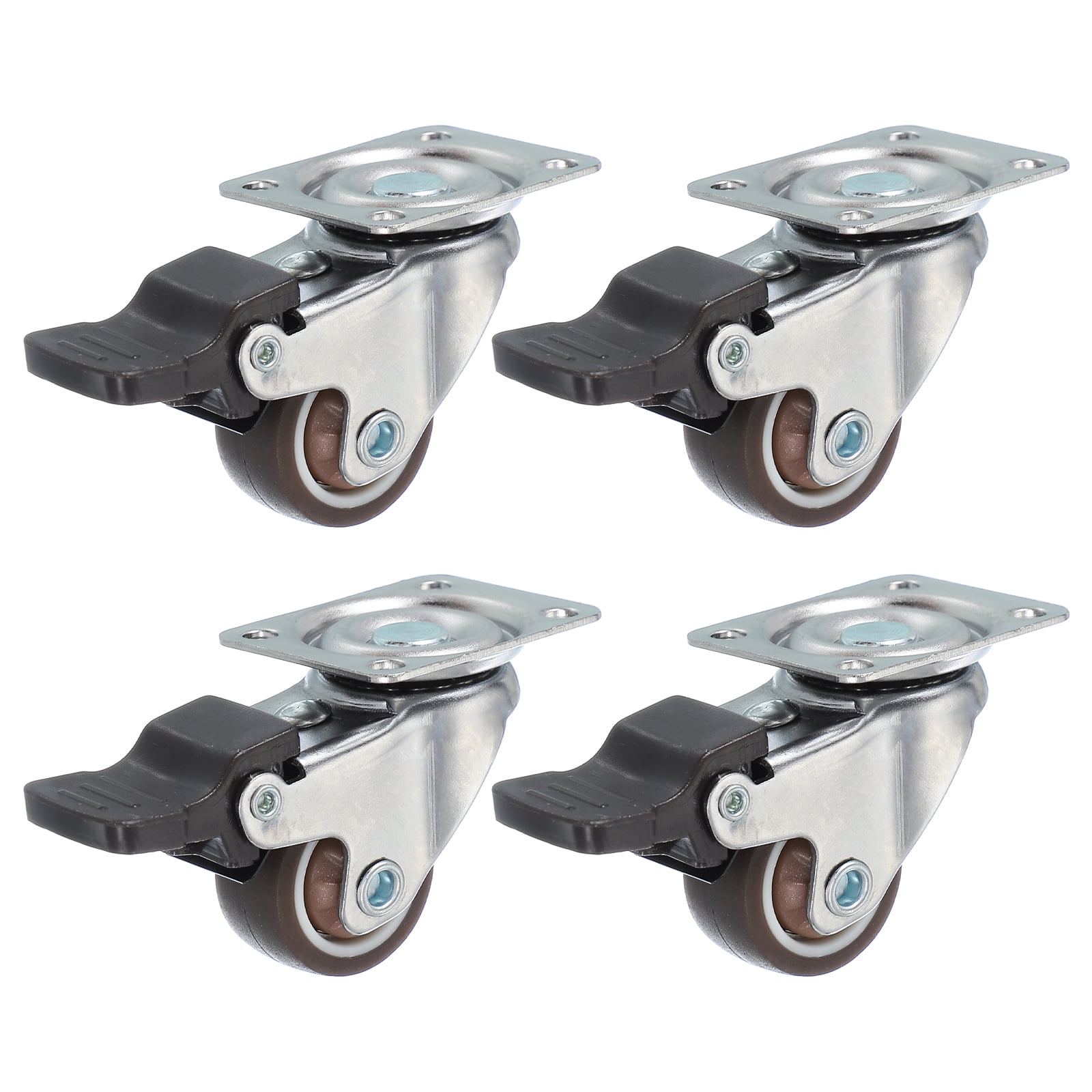 Uxcell 1 Inch Caster Wheels, 4 Pcs Heavy Duty TPR Locking Swivel Caster ...