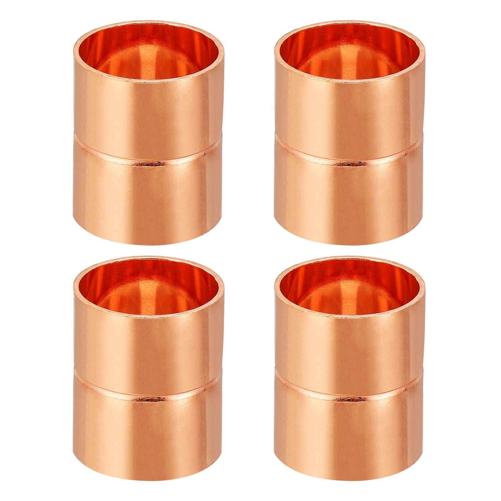 Uxcell 1 Inch ID Copper Coupling Fittings, 4 Pcs Rolled Tube Stop ...