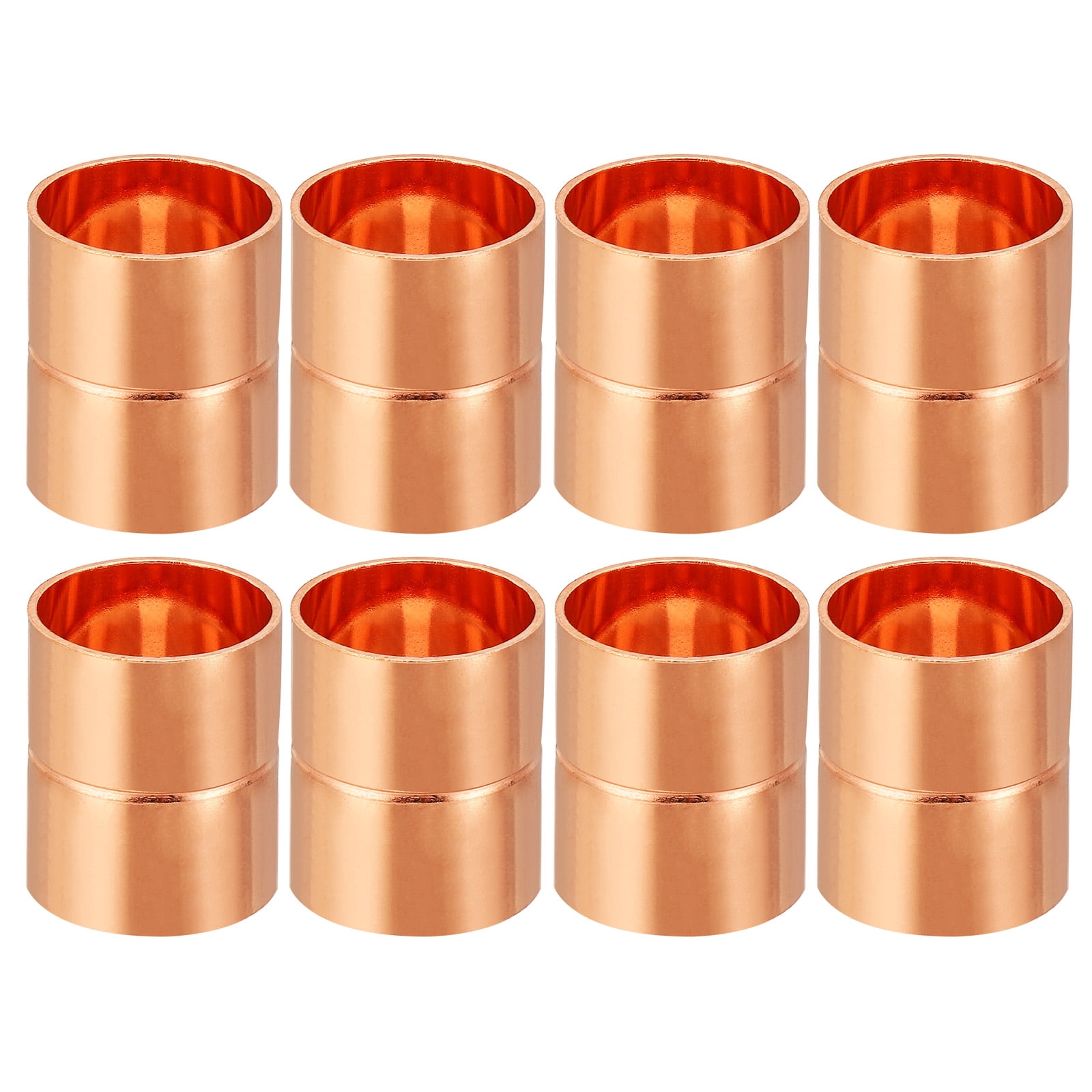 Uxcell 1 Inch ID Copper Coupling Fittings, 8 Pcs Rolled Tube Stop ...