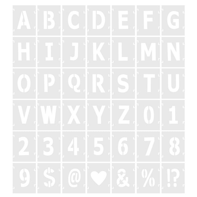 Uxcell 1 Inch Letter Number Stencils 1.5" Width Reusable Alphabet ...