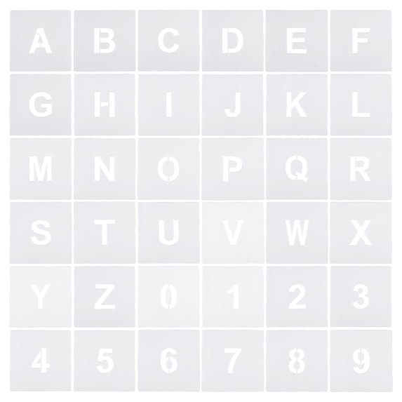 Uxcell 1 inch Letter Number Stencils 2.5" Width Reusable Alphabet ...