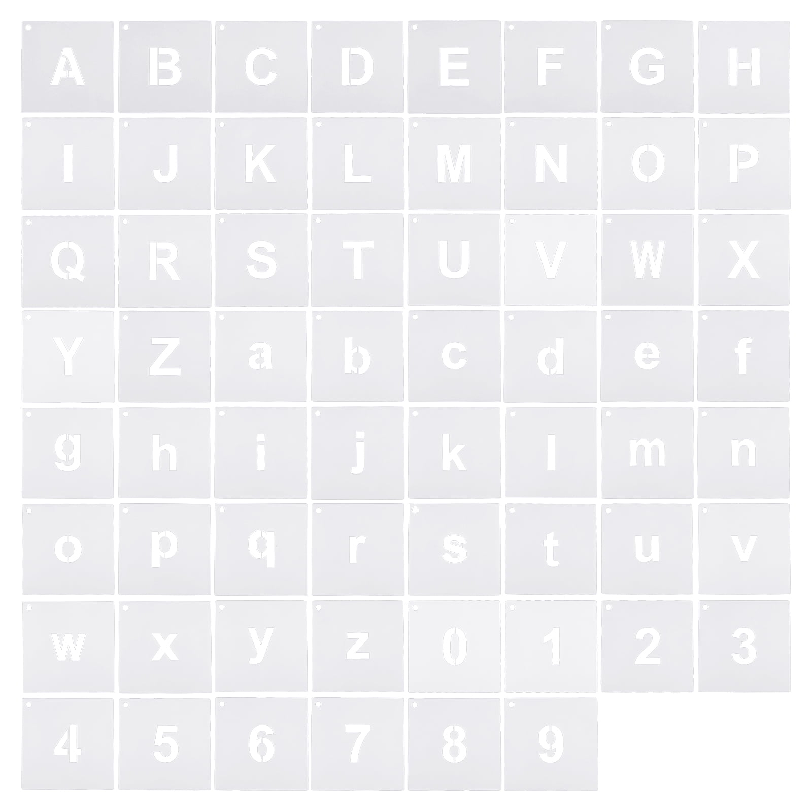Uxcell 1 Inch Letter Number Stencils 2.5" Width Reusable Alphabet ...