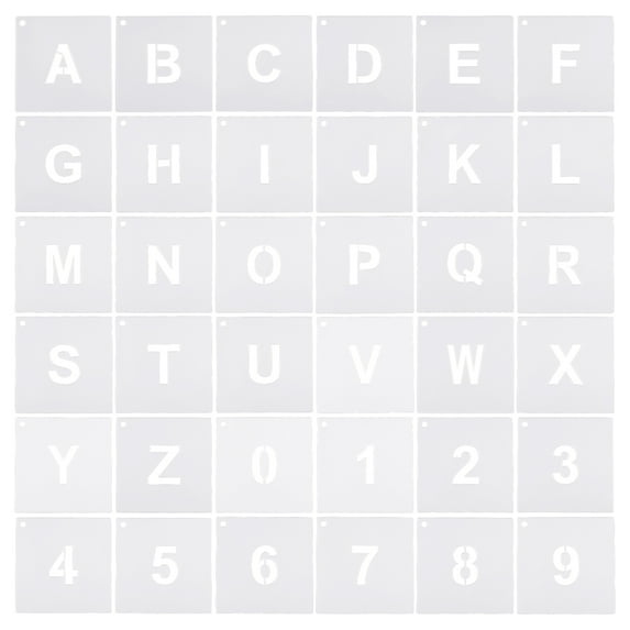 Uxcell 1 Inch Letter Number Stencils 2.5" Width Reusable Alphabet ...