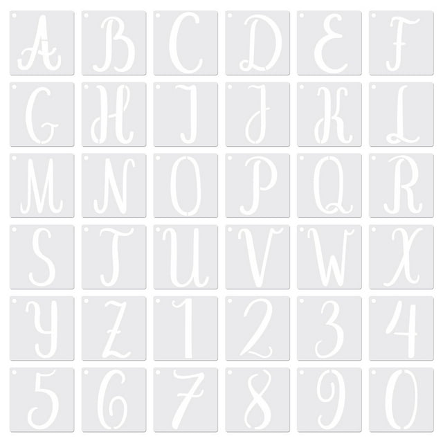 Uxcell 1 Inch Letter Stencils Number Stencils, 36 Pack Reusable ...