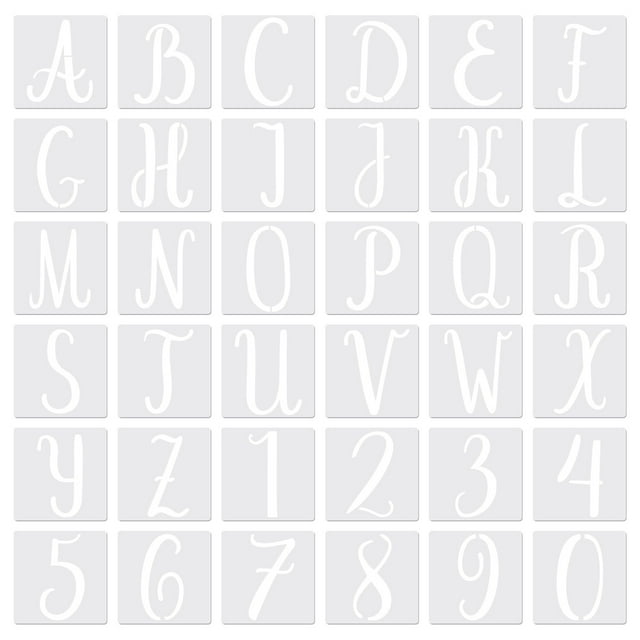 Uxcell 1 Inch Letter Stencils Number Stencils, 36 Pack Reusable ...
