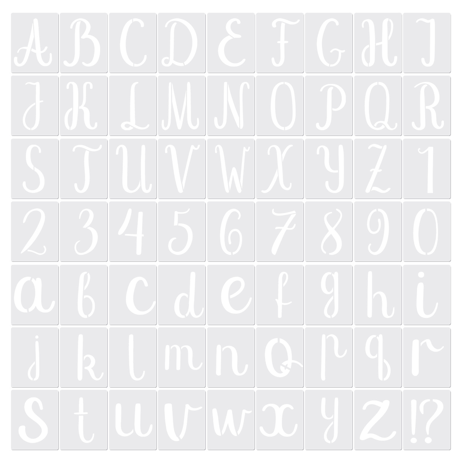 Uxcell 1 Inch Letter Stencils Number Stencils, 63 Pack Reusable ...