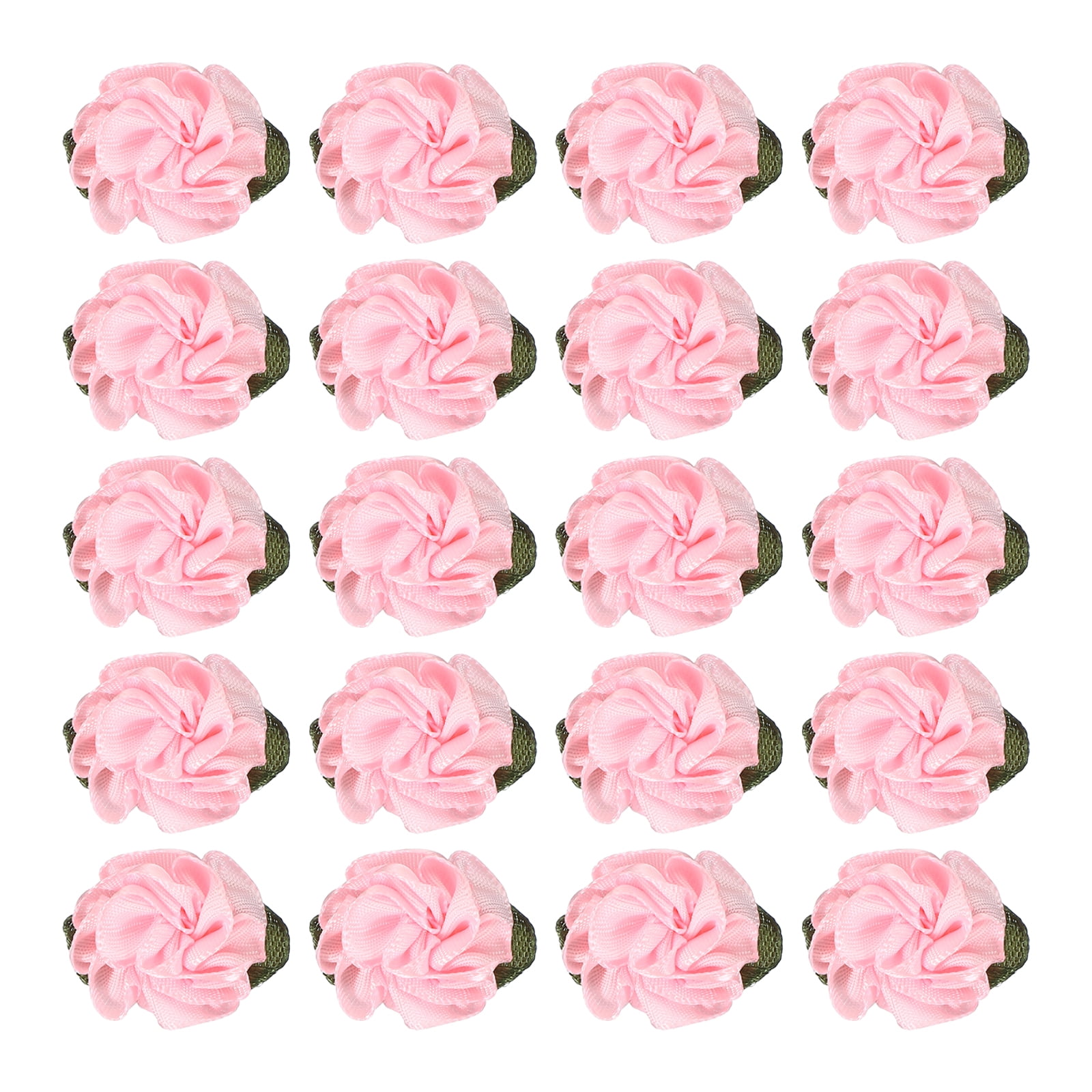 Uxcell 1 Inch Ribbon Flowers Bows for Crafts Mini Satin Roses Flowers ...