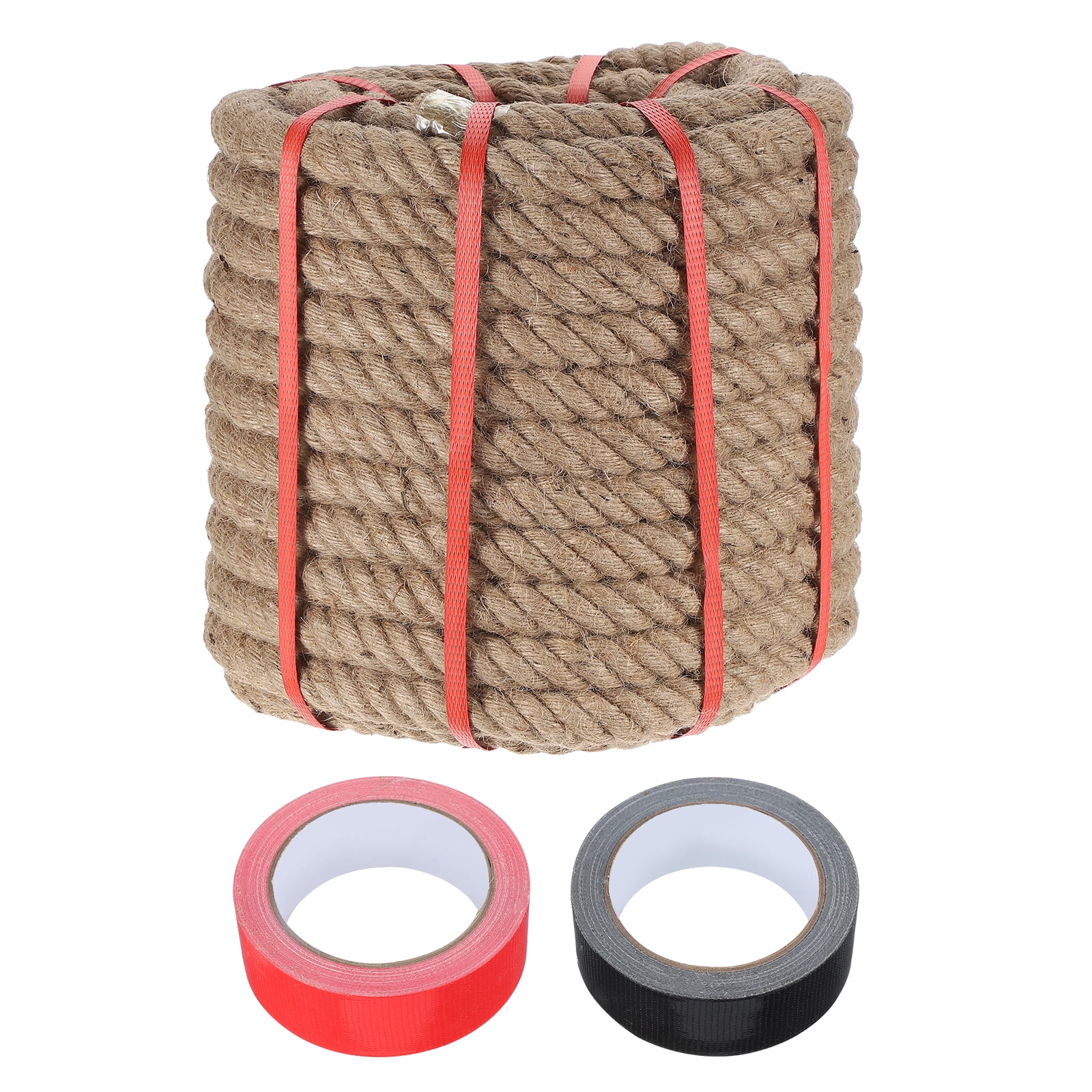 Uxcell 1 Inch x 98ft Heavy Natural Jute Rope Thick Twine Rope with 2 ...
